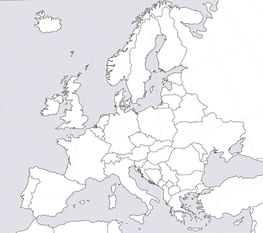 Mapa De Europa Político Y Físico Mudo Y Con Nombres Países