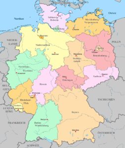 Mapa de Alemania: Ciudades y Regiones (Político y Físico)